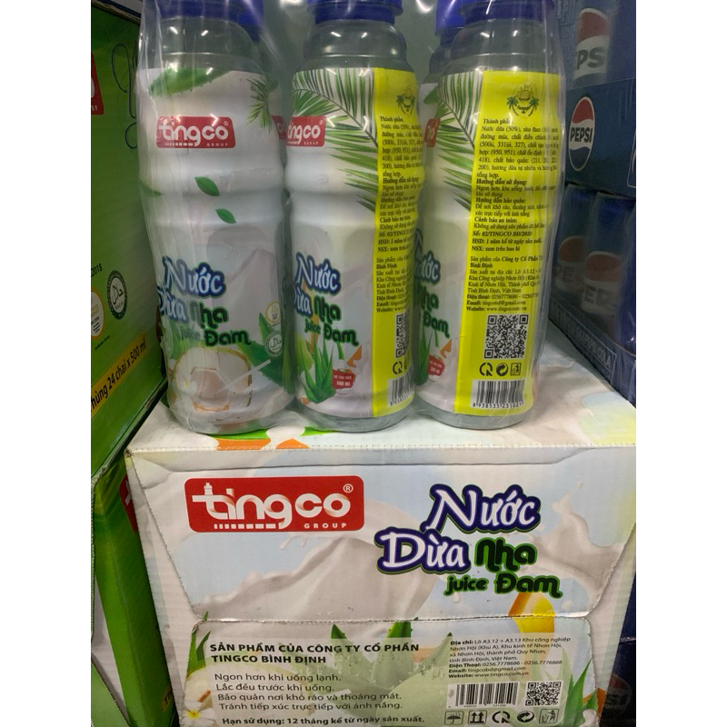 Thùng 24 chai Nước Dừa Nha Đam Tingco 500ml | Shopee Việt Nam