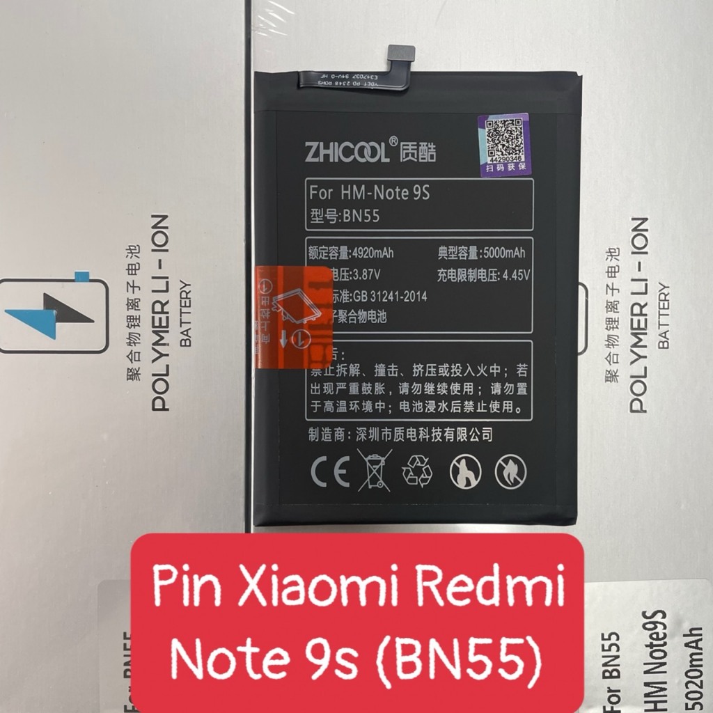 Pin Xiaomi Redmi Note 9s / BN55 Dung Lượng 5000mAh Hãng Zhicool / Bảo ...