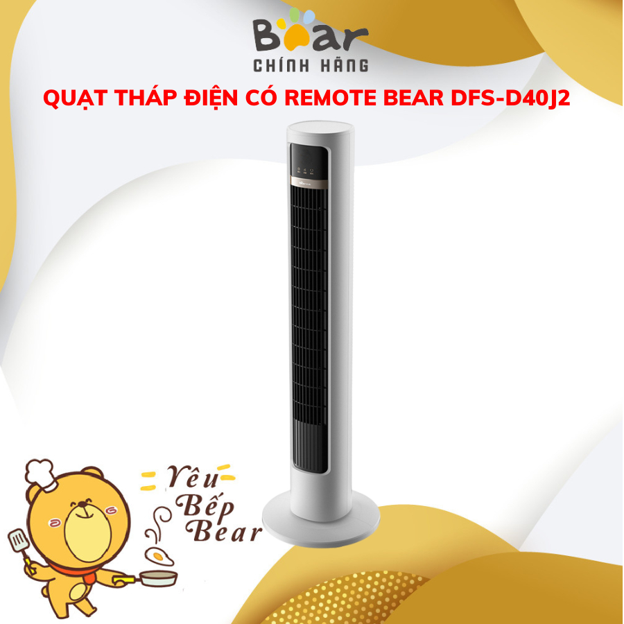 Quạt tháp điện remote xoay 90 độ Bear DFS-D40J2, CS 47W, 4 Mức độ gió ...