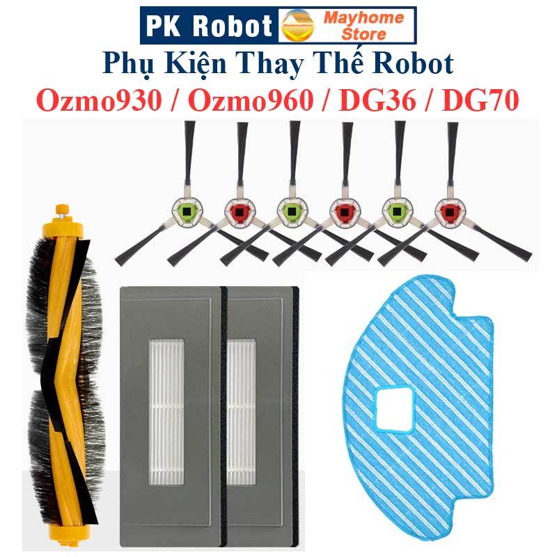 Phụ Kiện Thay Thế Robot Ozmo930, Ozmo960, DG36, DG70, Chổi lăn chính, đôi chổi cạnh, bộ lọc hepa ...