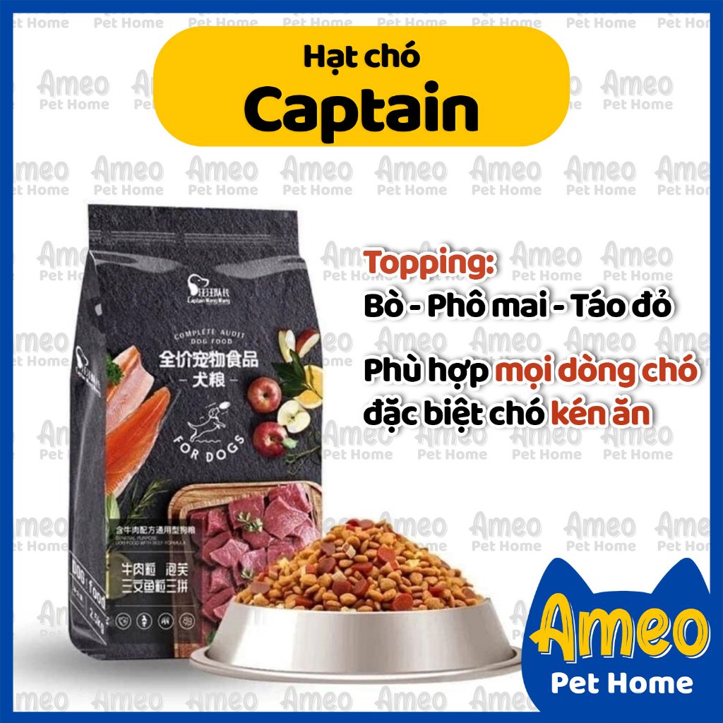 Thức ăn hạt CAPTAIN cho chó túi 1kg, 2,5kg nguyên seal, hạt captain chó ...