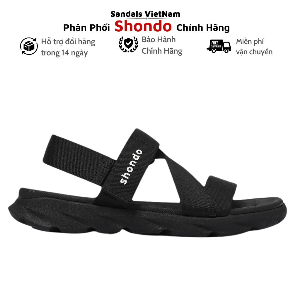 Giày Sandals Shondo Nam Nữ Unisex Êm Chân Quai Liền F6 Sport Đen ...
