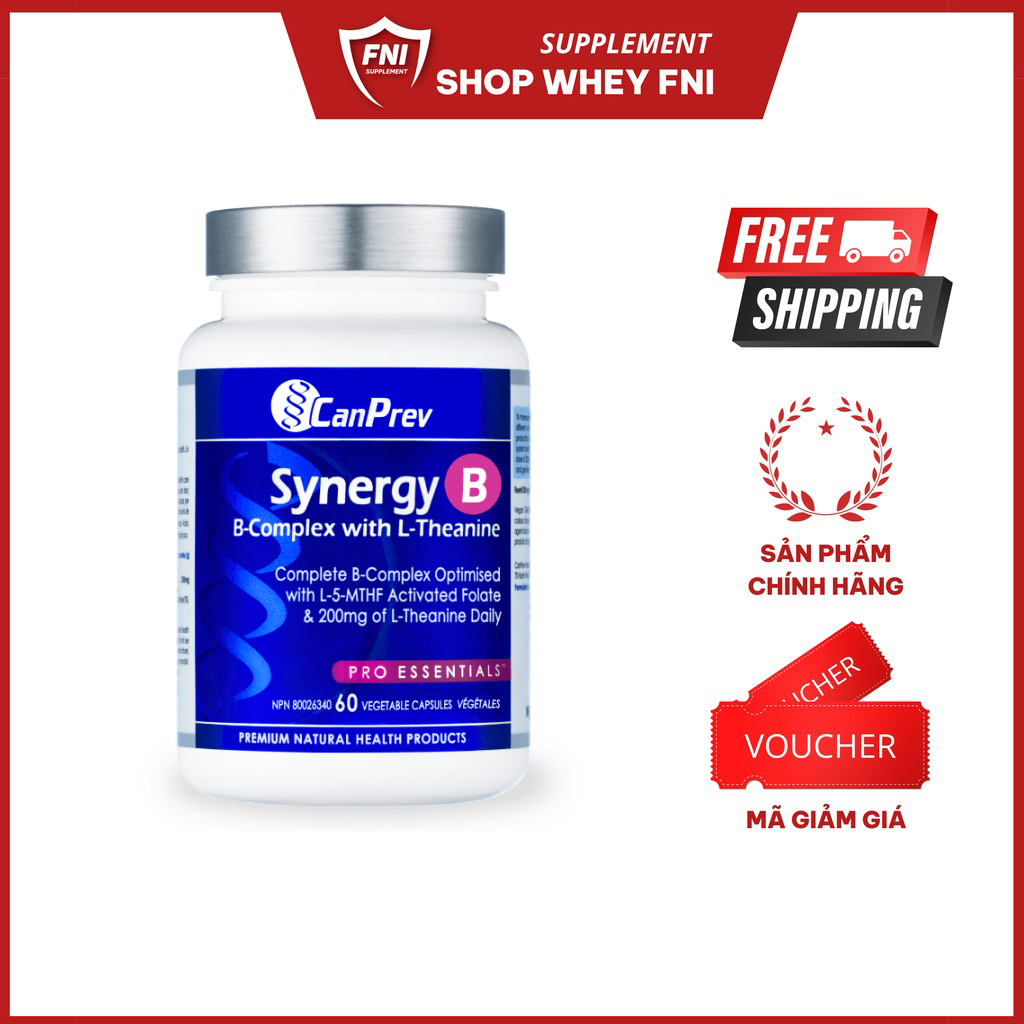 CanPrev Synergy B-Complex with L-Theanine, 60 Viên, Vitamin Nhóm B ...