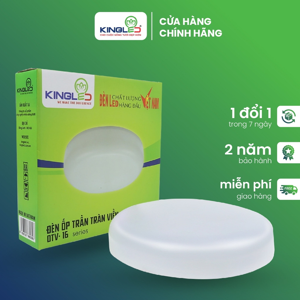 Đèn led ốp trần ánh sáng tràn viền 18W, OTV-18SS-T220 KingLed, OTV-SS ...