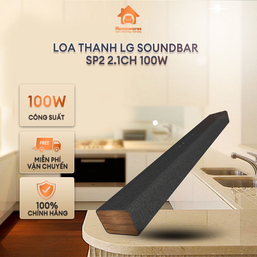 Loa thanh LG SP2 Soundbar 2.1CH Công suất 100W, Bass sâu lắng âm thanh đa dạng, Kích hoạt bảo ...