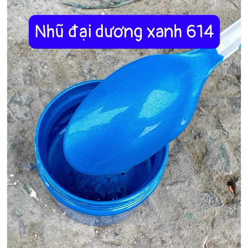 Sơn nhũ xanh dương, xanh đại dương Yes 614 hệ NƯỚC dùng cho chậu kiểng, xi măng, bê tông, thạch ...