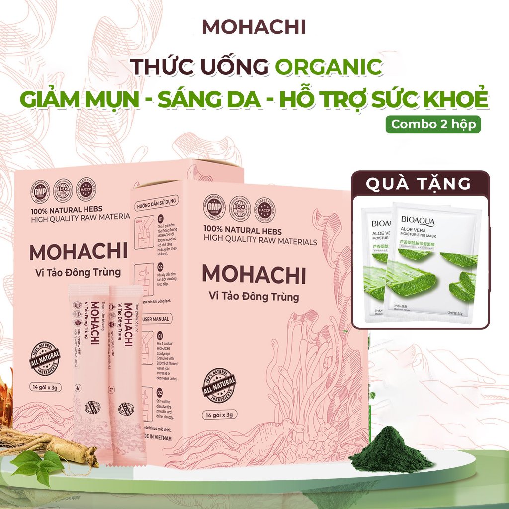 (Combo 2 hộp x 14 Gói) Vi Tảo Đông Trùng Collagen Mohachi - Hỗ trợ giảm ...