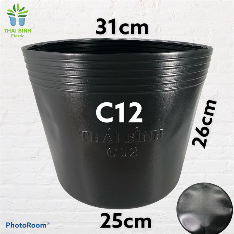 [10 Cái] Chậu Nhựa Đen C12 Bít Lỗ (Trồng sen, Nuôi cá..) | Shopee Việt Nam