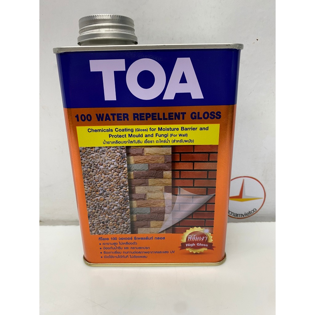 Chống thấm chống rêu mốc trong suốt cho bề mặt gạch và đá TOA 100 Water Repellent Gloss_1.4 ...
