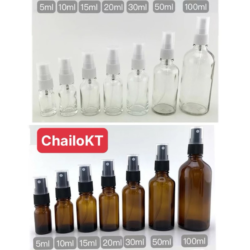 Chai thủy tinh xịt phun sương 5ml 10ml 15ml 20ml (SET 10SP) | Shopee Việt Nam