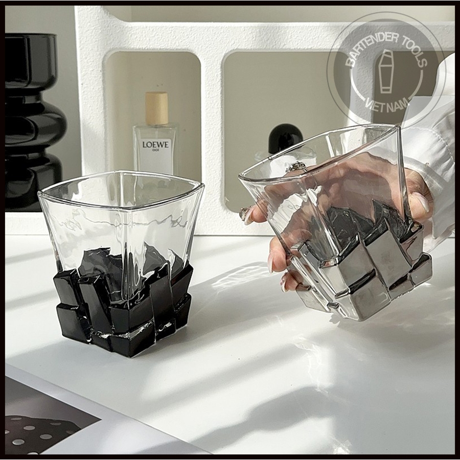 Ly rock thủy tinh uống whisky khảm thiếc 300ml (BG105) | Shopee Việt Nam