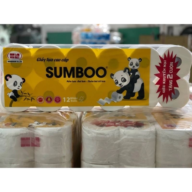 Bịch giấy vệ sinh SUMBOO Gồm 12 cuộn ( nặng 1.5_1.6kg | Shopee Việt Nam
