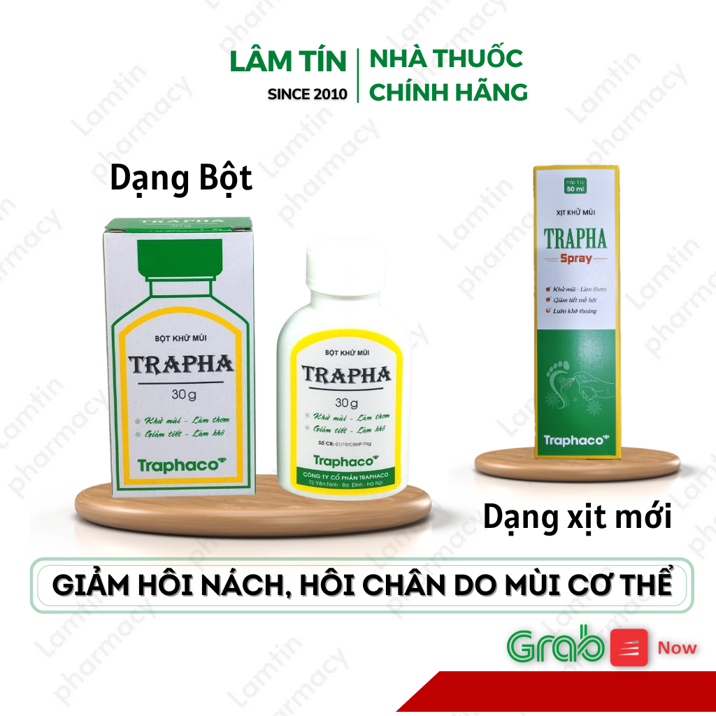 Bột Khử Mùi TRAPHA Khử Mùi Hôi Chân, Khử Mùi Hôi Nách Traphaco Lọ 30g ...