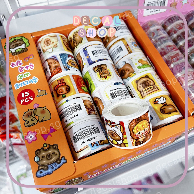 [1 cuộn] Tem Sticker Capybara Vuông | Shopee Việt Nam