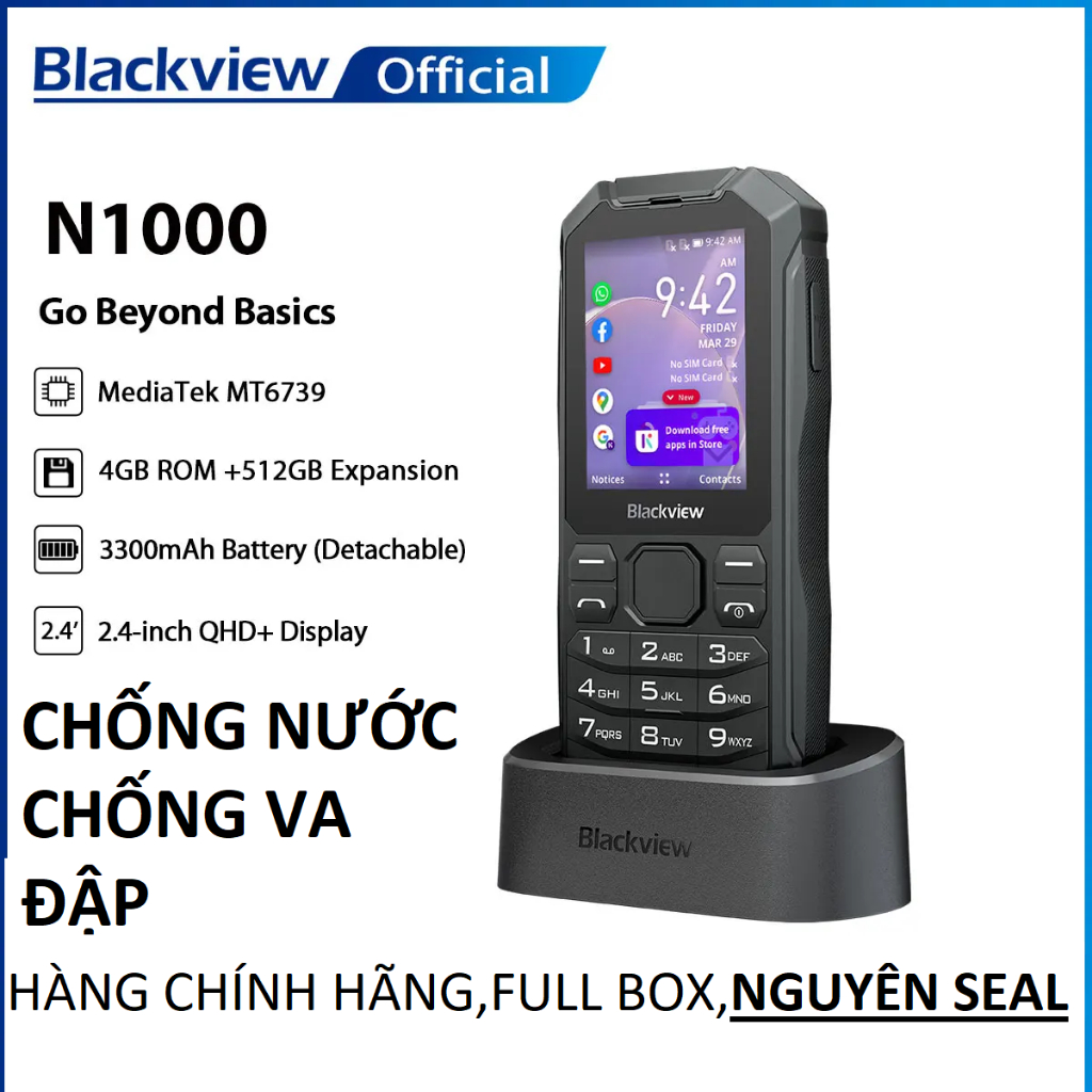 Điện thoại SIÊU BỀN Blackview N1000 (thu phát wifi,youtube,facebook ...
