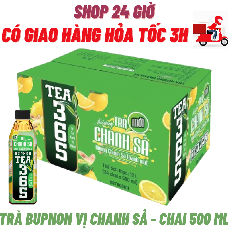 Trà Chanh Sả BUPNON 365 Thùng 24 Chai 500ml | Shopee Việt Nam