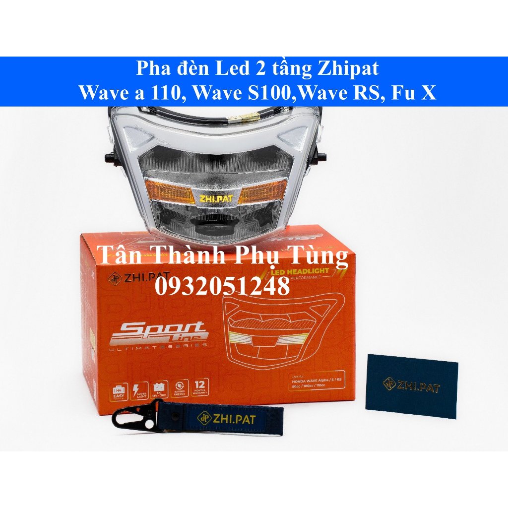 Pha đèn Led Zhipat 2 tầng Wave a 110, Wave S100, Wave RS, Future X ...