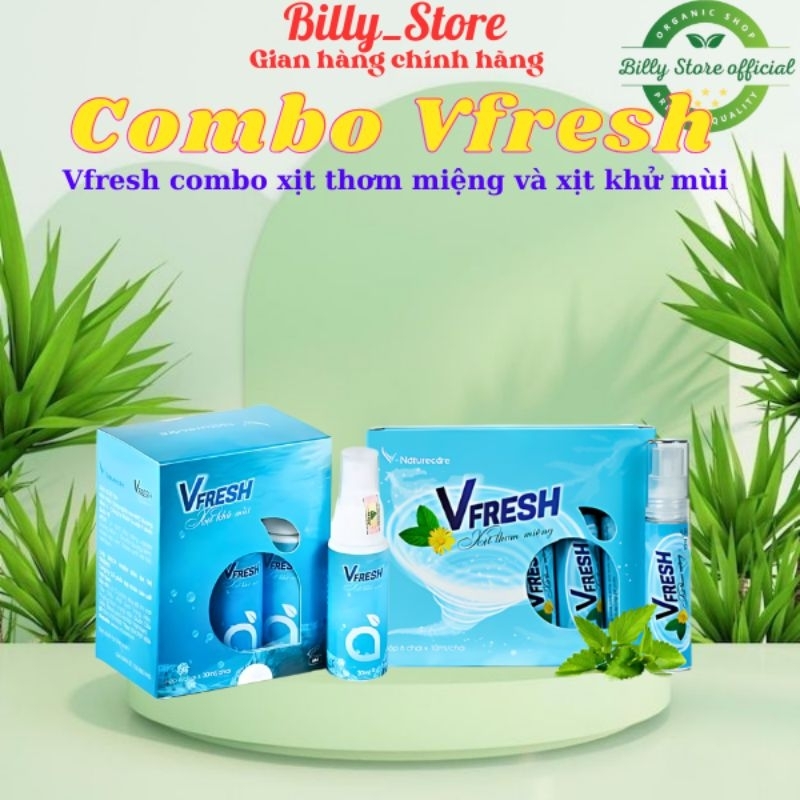 Combo vfresh xịt thơm miệng xịt khử mùi 100% từ thiên nhiên tự tin tỏa ...