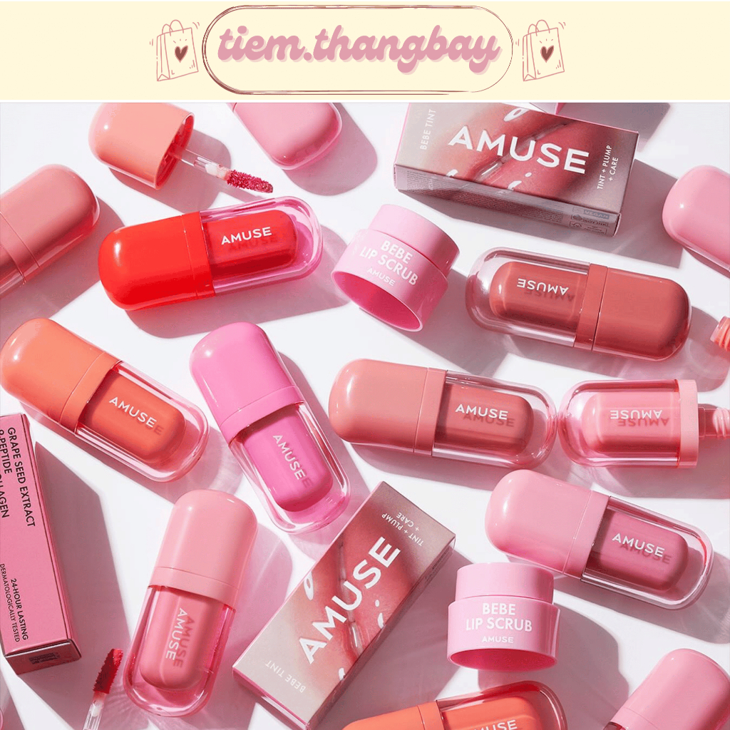 (AUTH - ĐỦ BILL) SON TINT BÓNG AMUSE BEBE TINT (có màu VANILLA ROSE ...