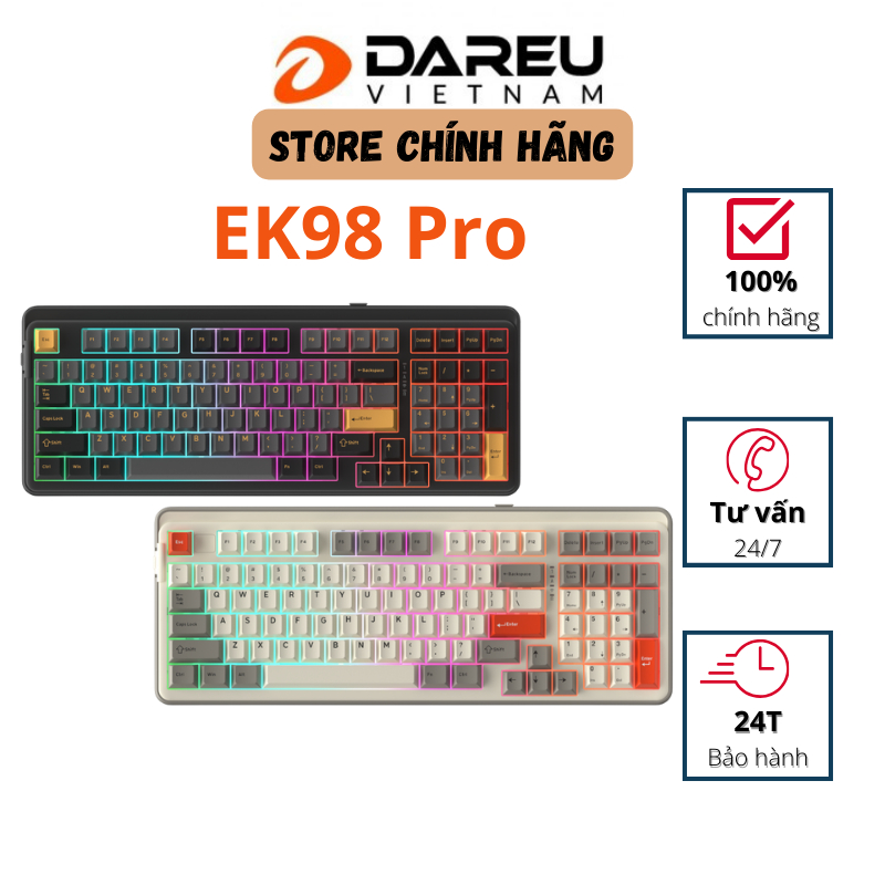 Bàn phím cơ không dây DAREU EK87 PRO / EK98 PRO / EK104 PRO (Triple Mode, Cherry PBT Double Shot ...