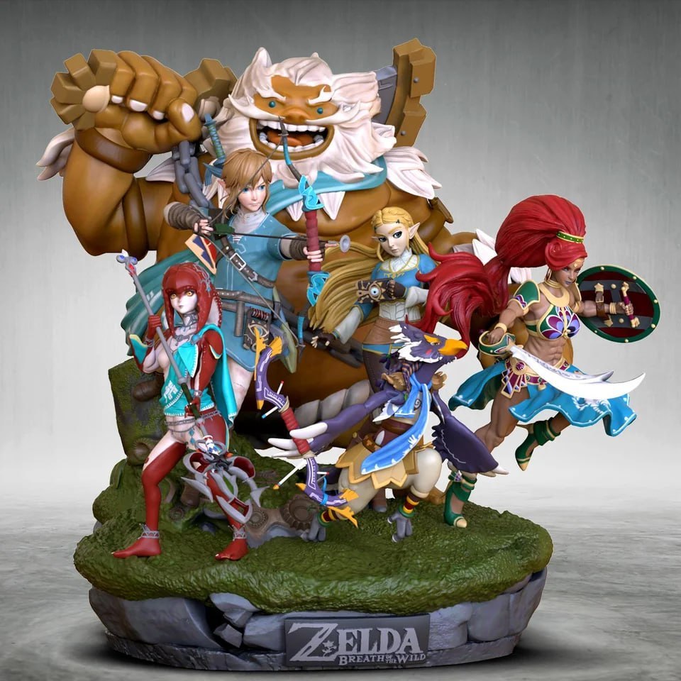 File in 3D các nhân vật Zelda, Link, Revali, Mipha, Urbosa, Daruk trong The Legend of Zelda ...