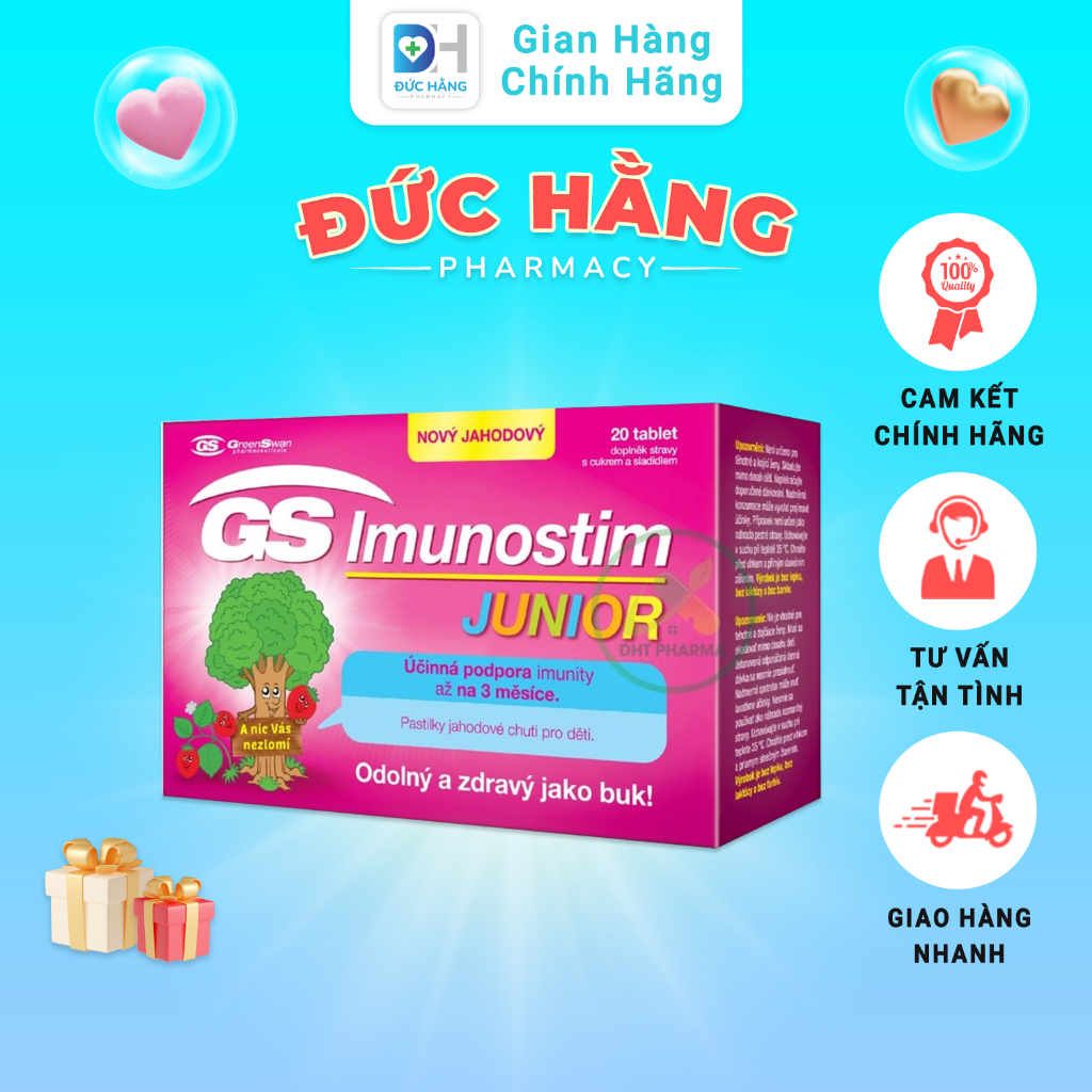 Viên Uống GS Imunostim Junior Tăng Cường Sức Khỏe Đường Hô Hấp (Hộp 20 ...