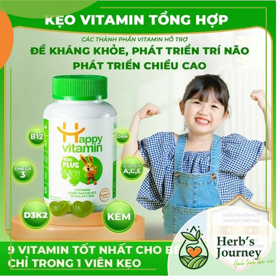 Kẹo vitamin - kẹo Happy Vitamin Kids plus - Bổ sung Vitamin D3K2, Kẽm ...