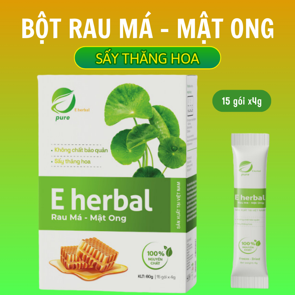 Bột Rau Má Mật Ong Sấy Thăng Hoa Eherbal (15 gói x 4g) | Shopee Việt Nam