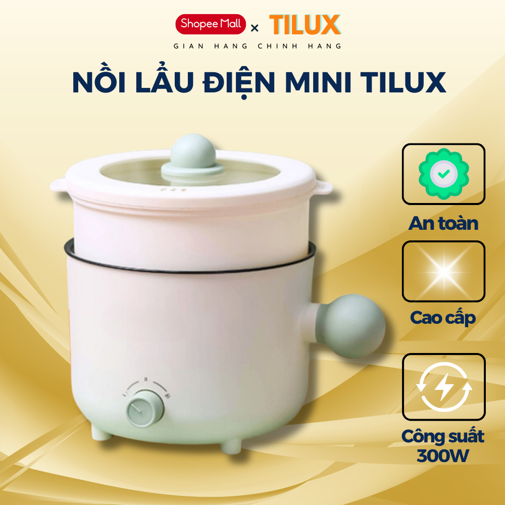 Nồi Lẩu Điện Mini Tilux Đa Năng 2 Nấc Nhiệt Kèm Giá Hấp Có Tay Cầm Dung ...