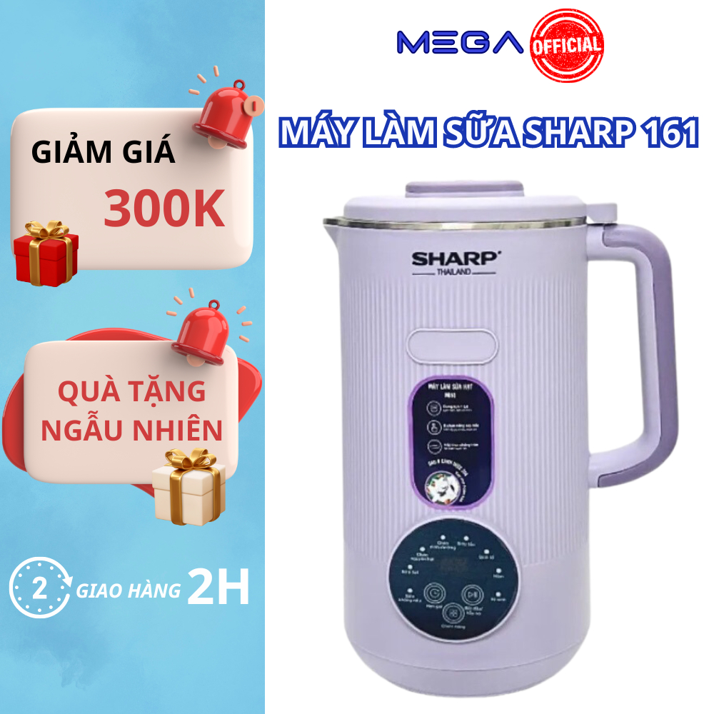 Máy làm sữa hạt mini Sharp KS-161 1000ML chính hãng, Máy làm sữa hạt KS-161 nấu các loại đa năng ...