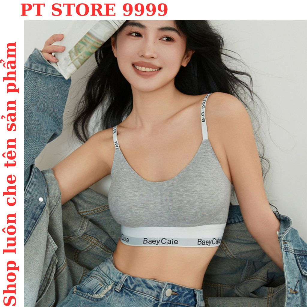 Áo bra đệm mỏng 1cm vải cotton mix su ép nhiệt không lộ viền A634 Áo croptop dây lưng bản chun ...