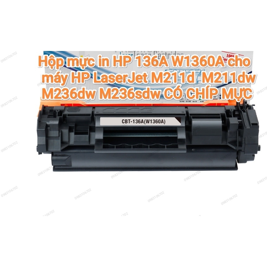 Hộp mực in Cartridge HP 136A W1360A cho máy HP LaserJet M207 M209 M211d M211dw M236dw M236sdw ...