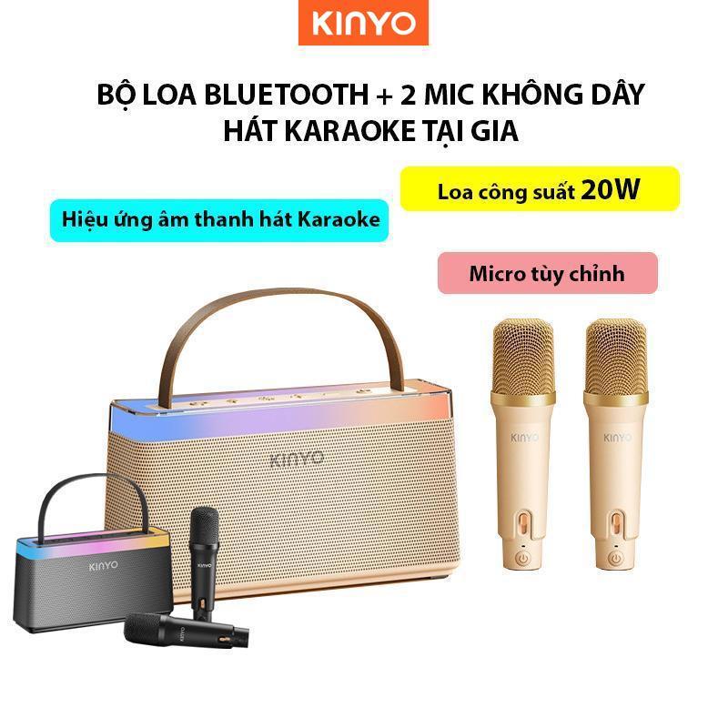 Bộ Loa Bluetooth + 2 Mic Hát Karaoke Mini Tại Nhà KINYO C10, Có Thể Thay Đổi Giọng, Dễ Sử Dụng ...