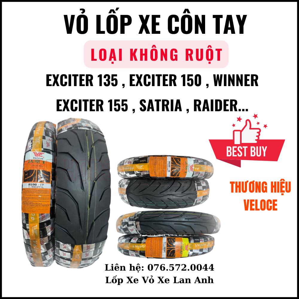 VỎ LỐP XE CÔN TAY - HÃNG VELOCE : EXCITER 135, EXCITER 150, WINNER ...
