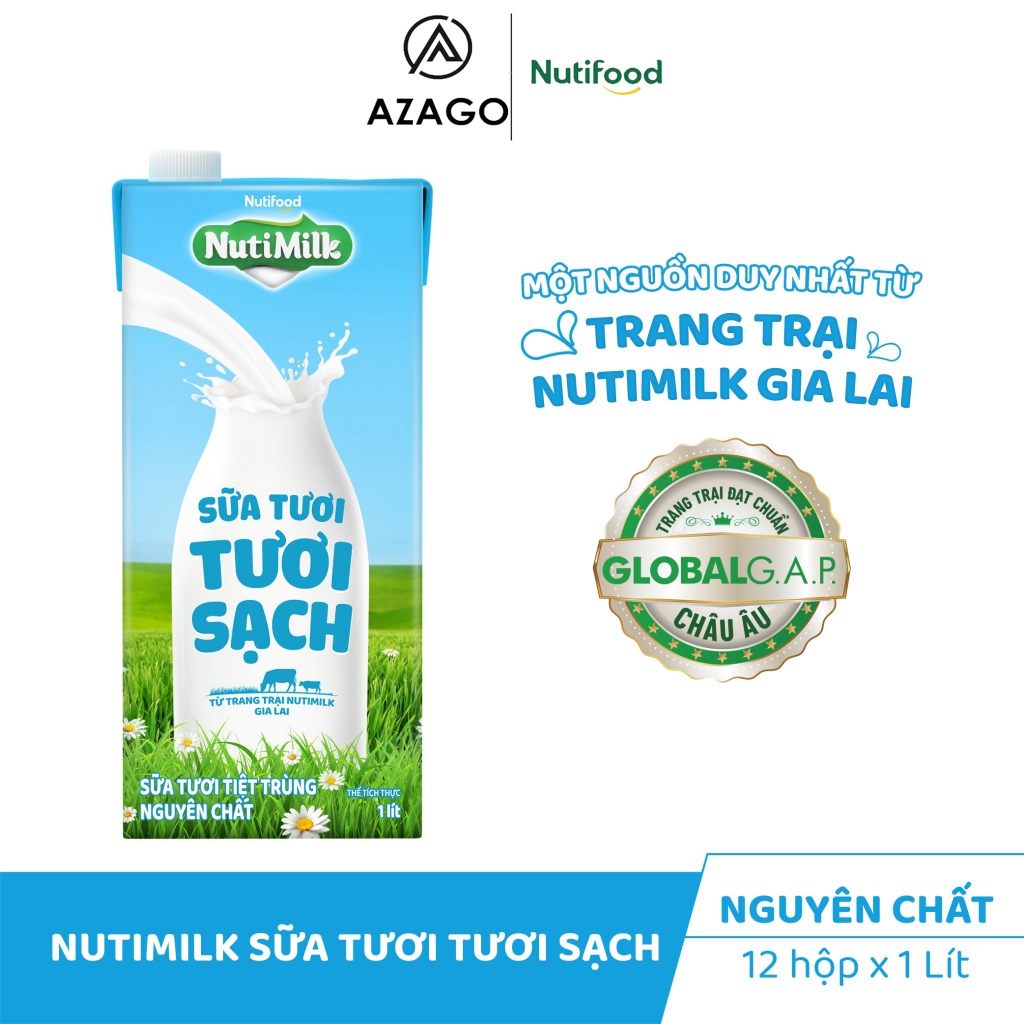 NutiMilk Sữa tươi sạch - Sữa tươi tiệt trùng nguyên chất KHÔNG ĐƯỜNG ...