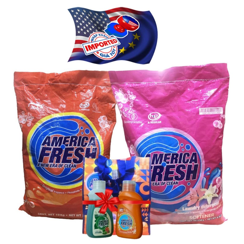 Bột giặt America Fresh 10kg (Tặng Combo America Fresh) | Shopee Việt Nam