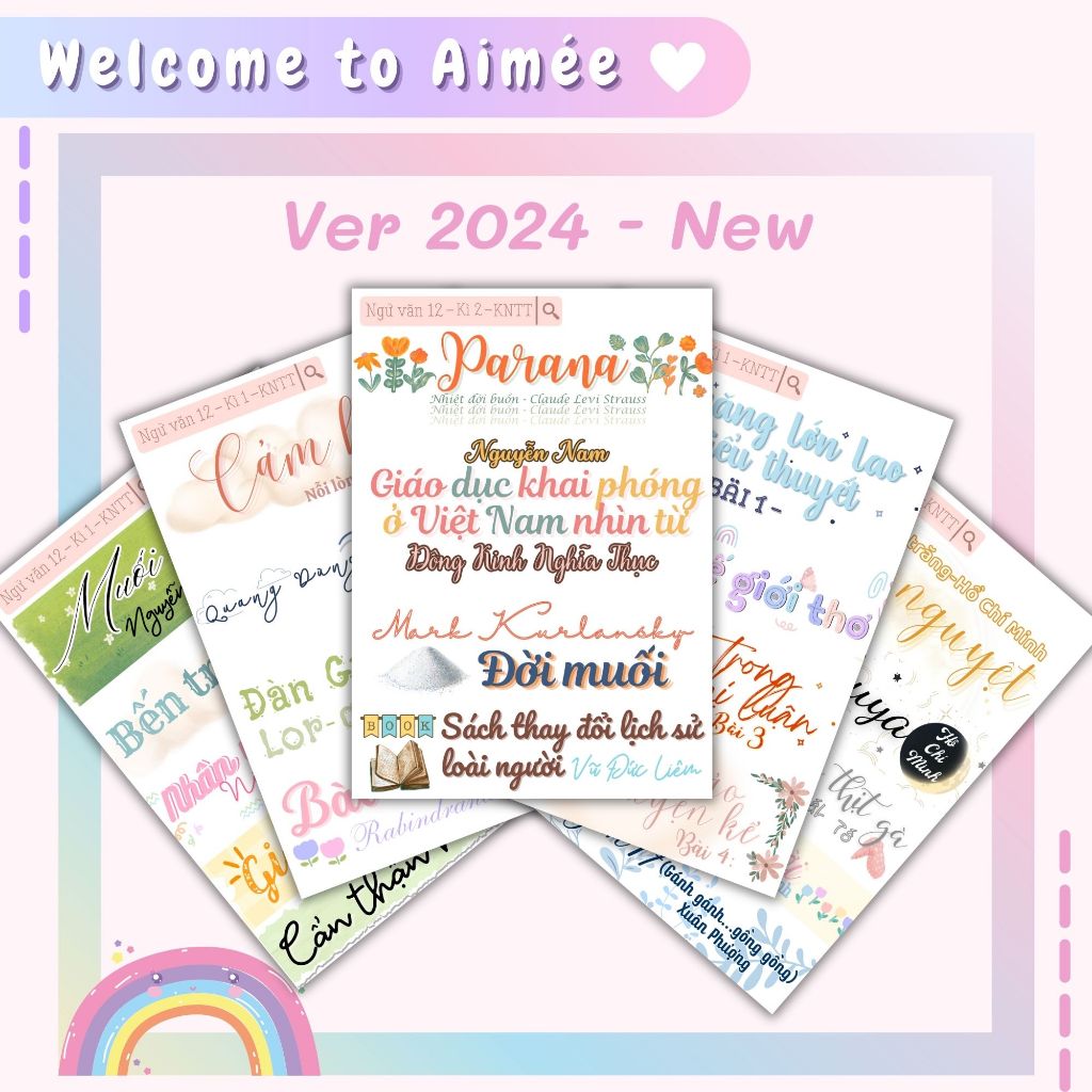 NEW 2024 Sticker ngữ văn 12, tiêu đề văn học 12 | AIMÉE | Shopee Việt Nam