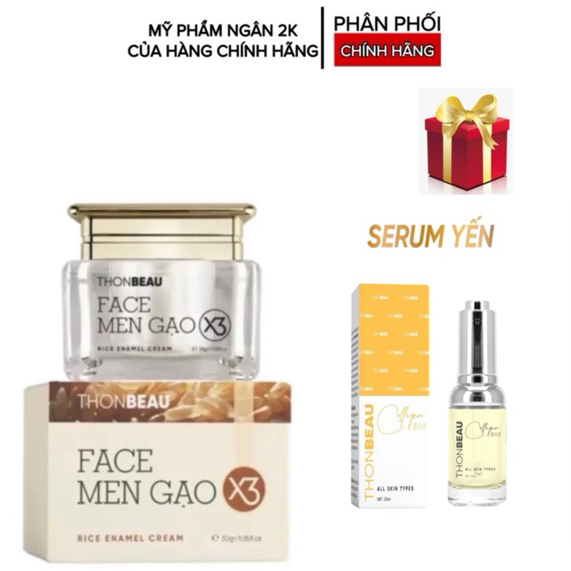 KEM FACE MEN GẠO X3 + SERUM YẾN 20ml | Shopee Việt Nam