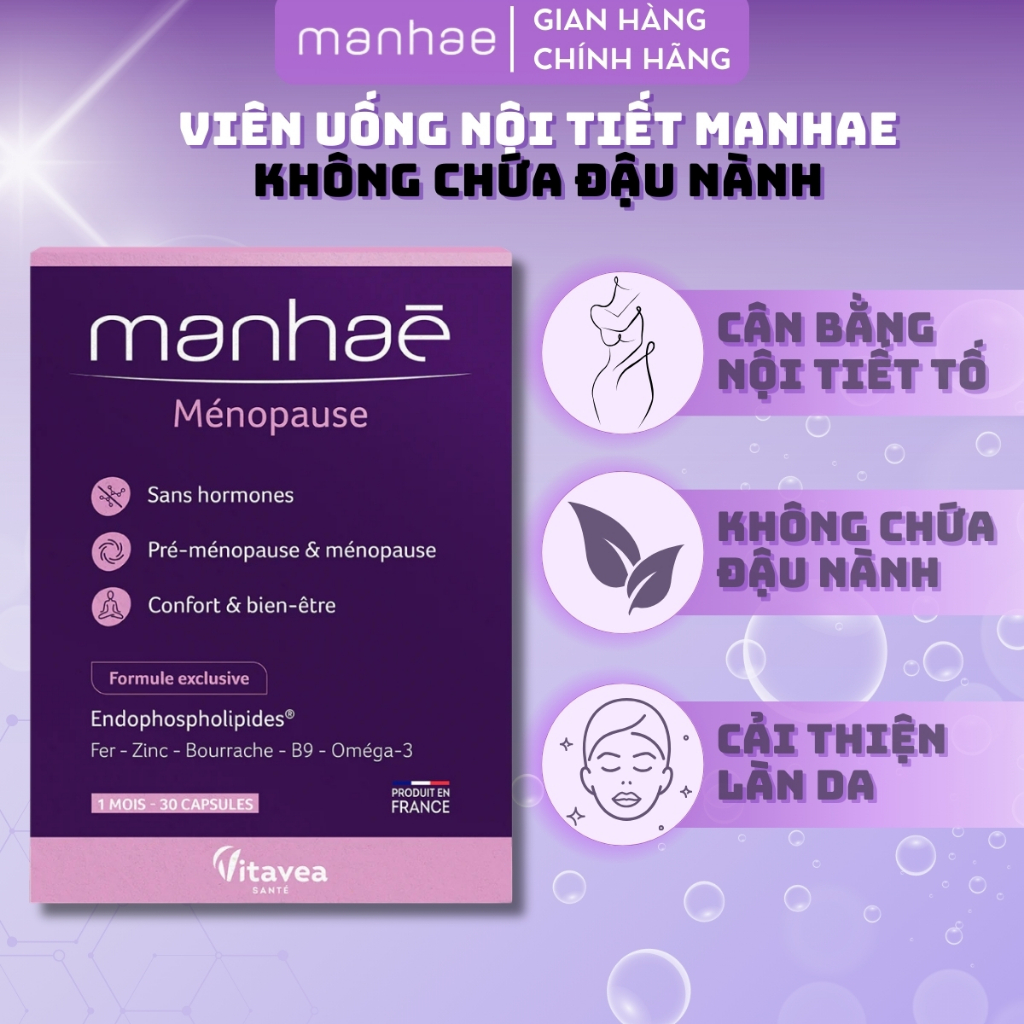 Viên uống bổ sung nội tiết tố Manhea Ménopause điều hòa kinh nguyệt ...