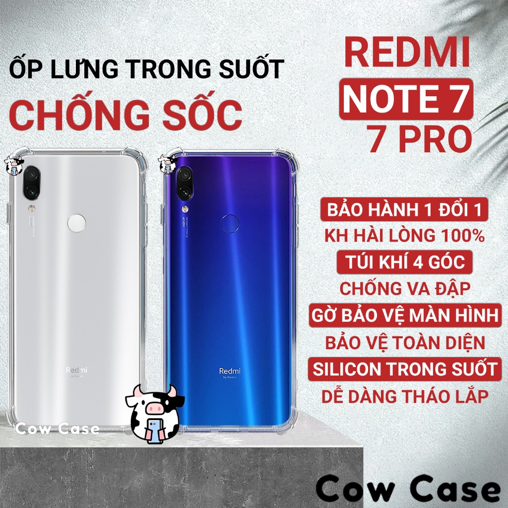 Ốp lưng Redmi Note 7, Redmi 7, Note 7 Pro chống sốc silicon dẻo trong ...