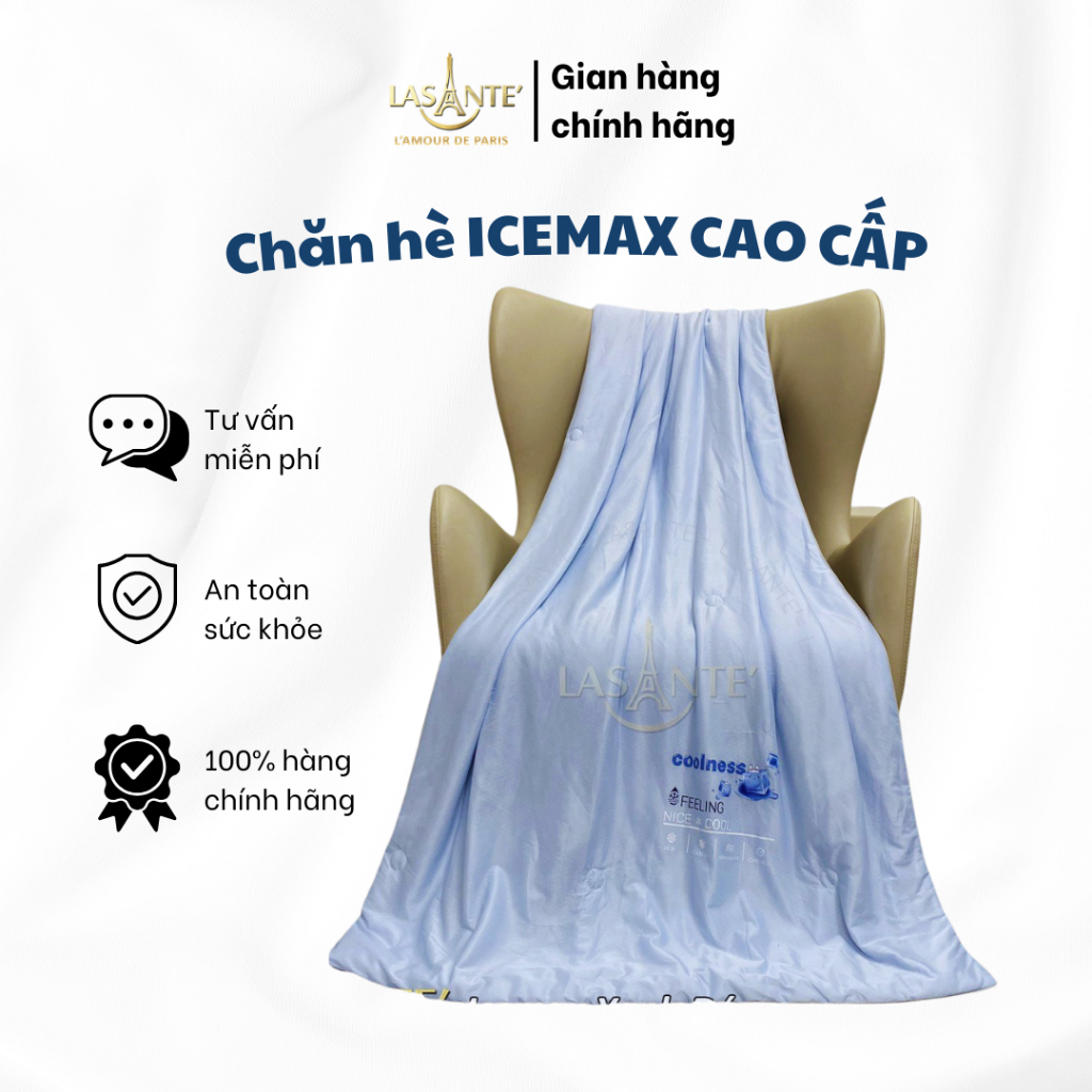 Chăn hè Icemax Lasante cao cấp chất liệu tự nhiên mát lạnh, mềm mại, êm ái kích thước 2mx2m3 ...