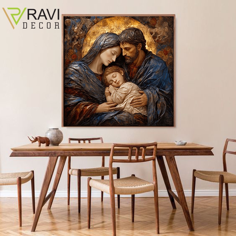 [Kèm đinh] Tranh Công Giáo, Mẹ Maria, Canvas 60x60cm có khung trang trí ...
