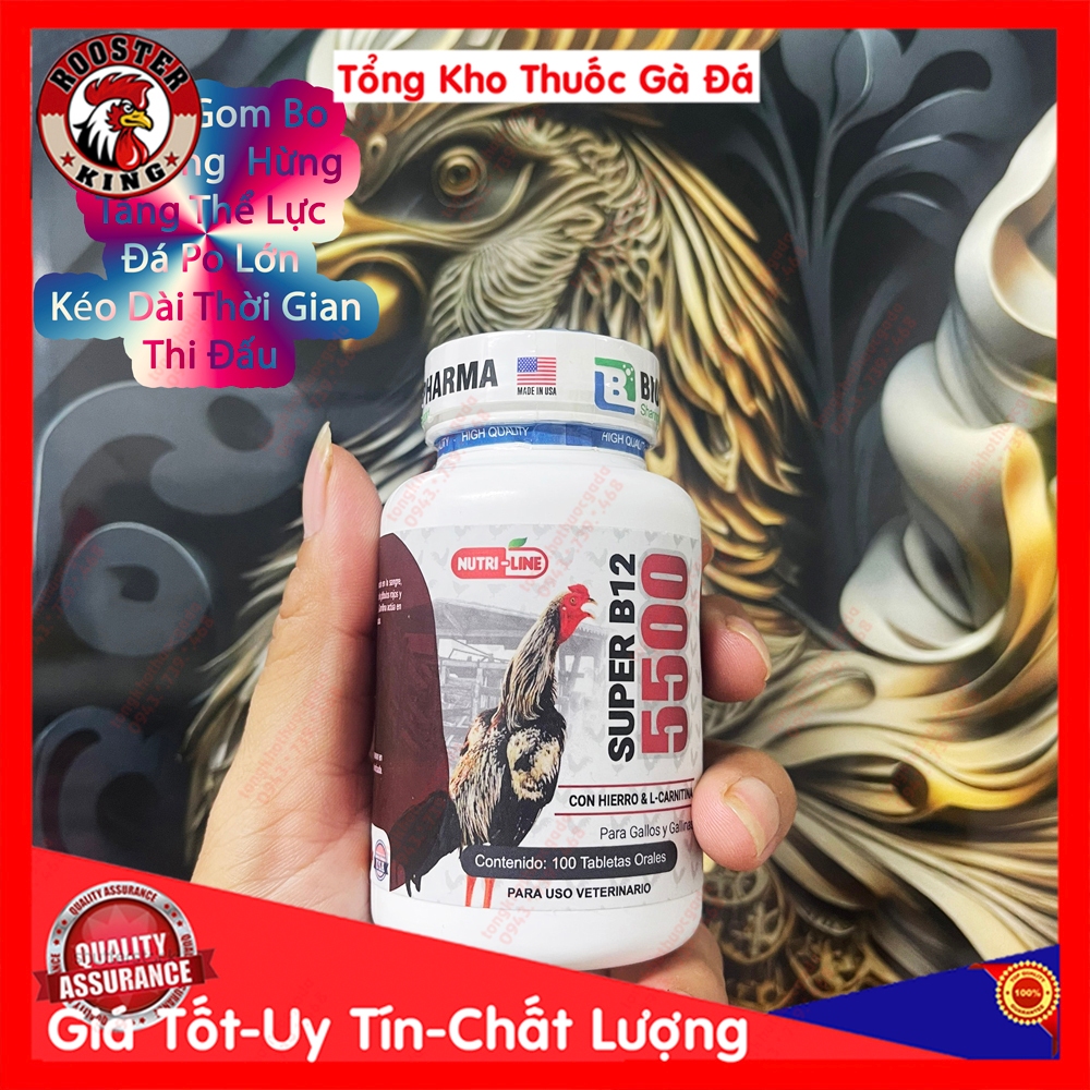 B12 5500 Hộp 100 Viên Thế Hệ Mới Nuôi Gà Gom Bo Đá Súc Cây Láp | Shopee ...