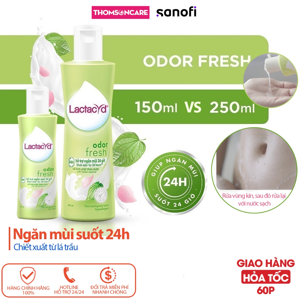 Dung dịch vệ sinh phụ nữ Lactacyd lá trầu không và nước hoa hồng, ddvs ...