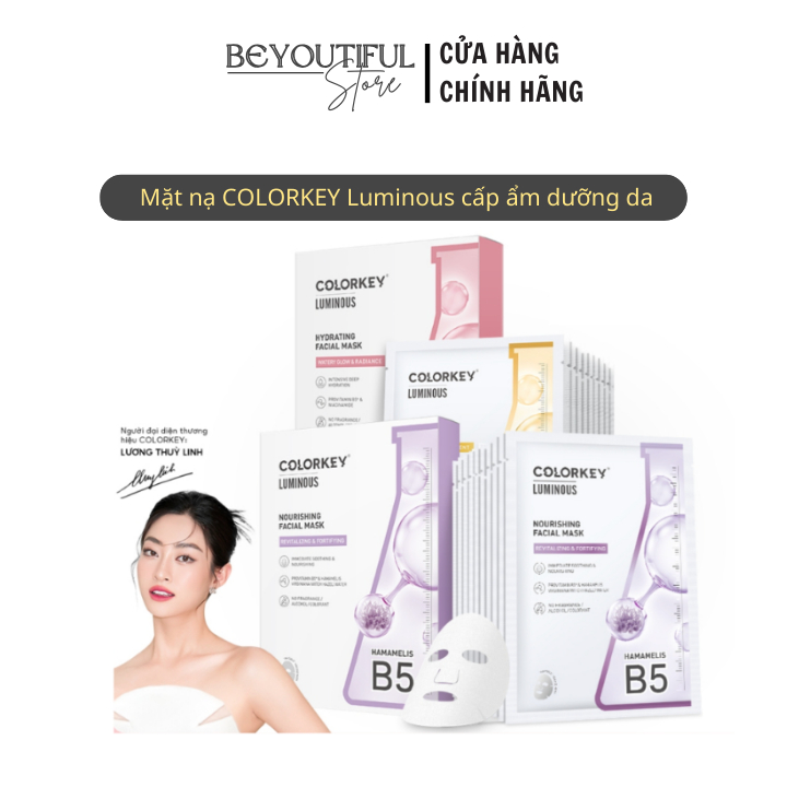 [ĐỦ BILL] Mặt Nạ Giấy COLORKEY LUMINOUS Vitamin B5, Hỗ Trợ Cấp Ẩm, Phục ...
