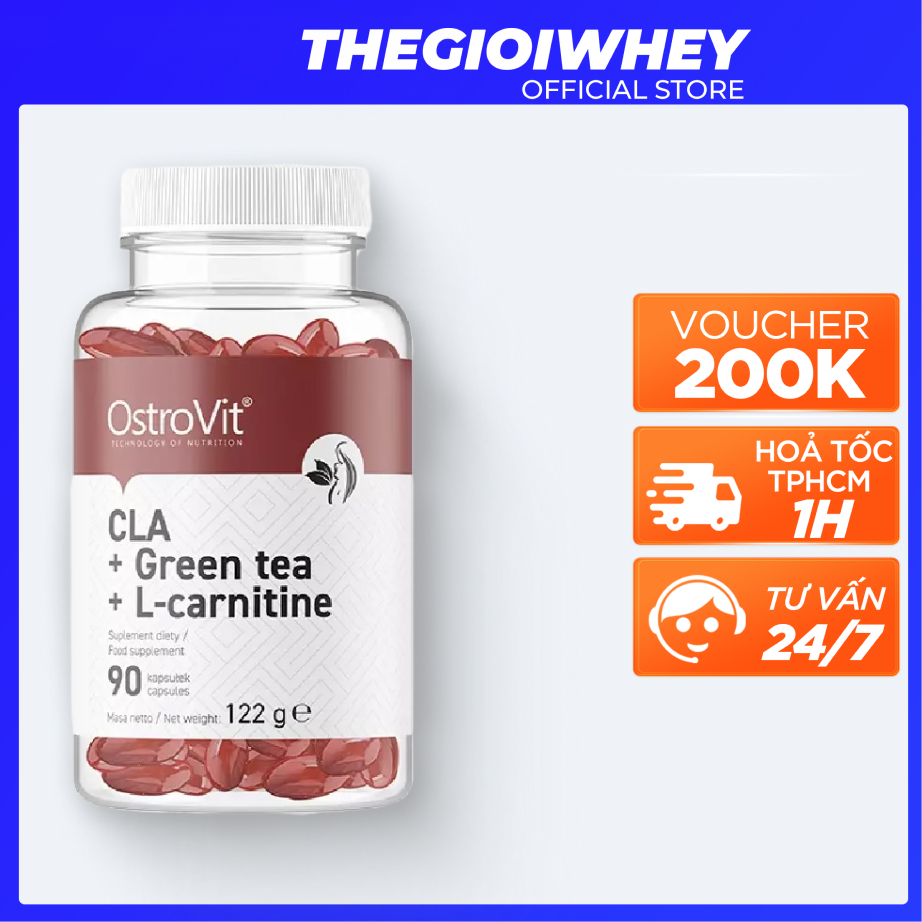 Ostrovit CLA + GREEN TEA + L-CARNITINE (90 Viên), Viên Uống Cải Thiện ...