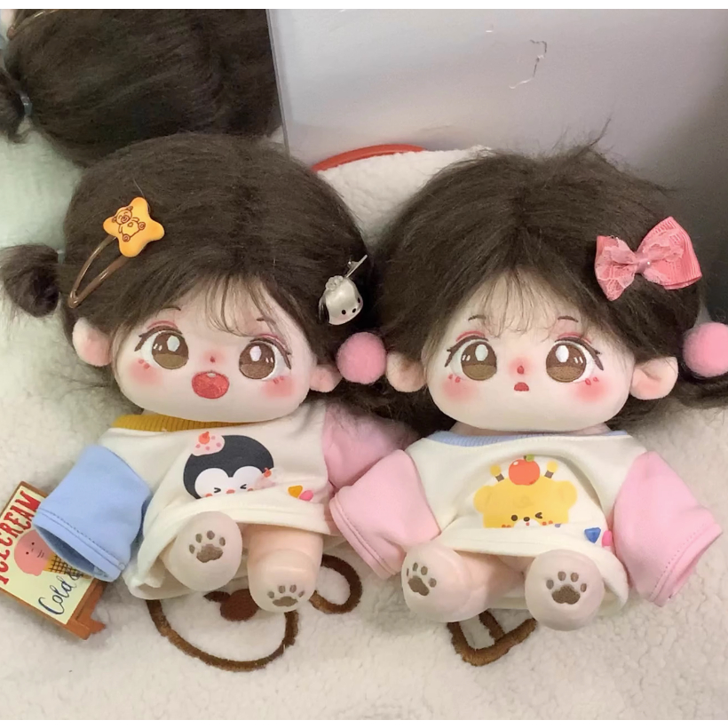 Outfit doll 10cm 20cm - Quần áo búp bê bông 10cm 20cm áo phông in hình ...