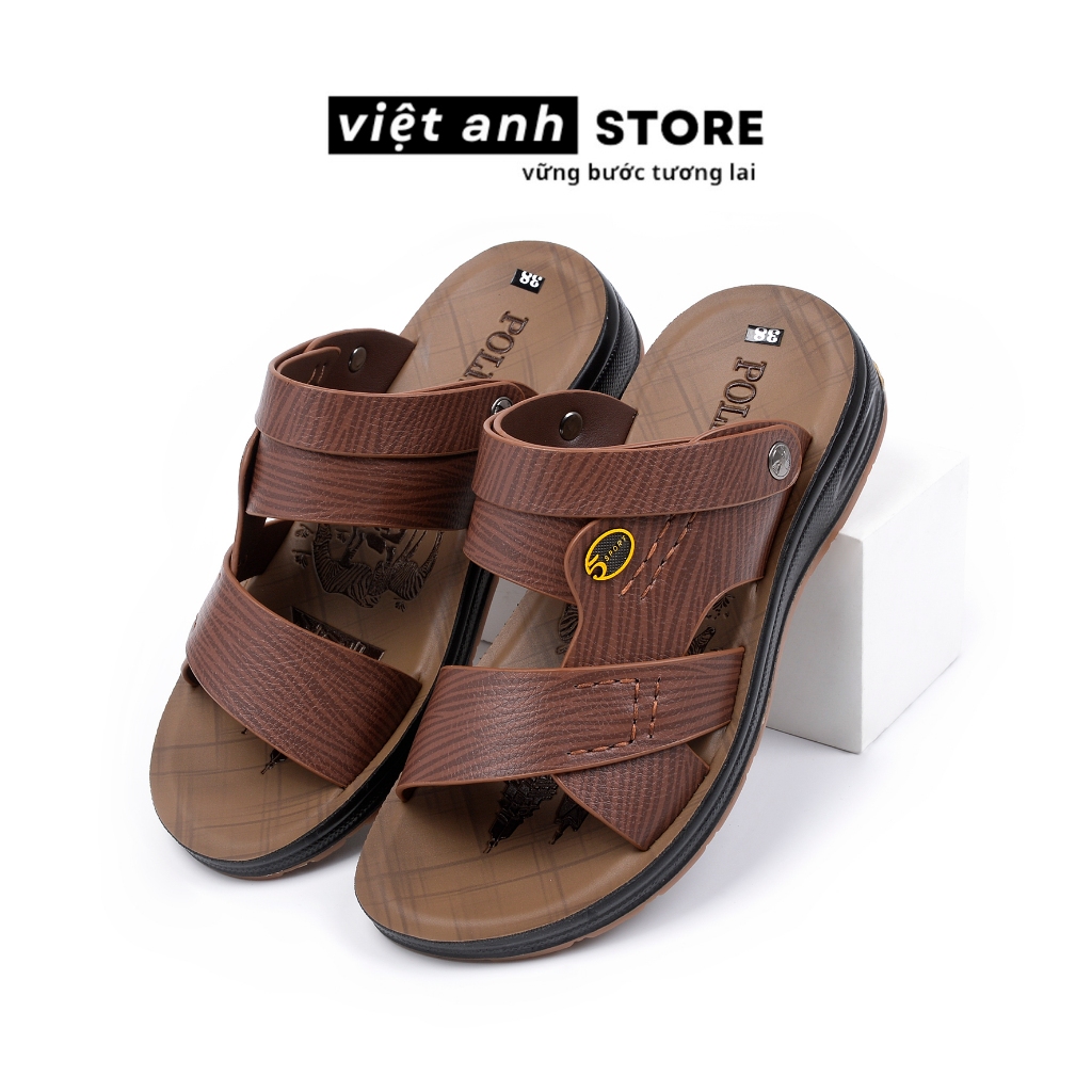 Dép da nam.VIỆT ANH STORE.tăng chiều cao.phiên bản đế kếp cao cấp.siêu ...