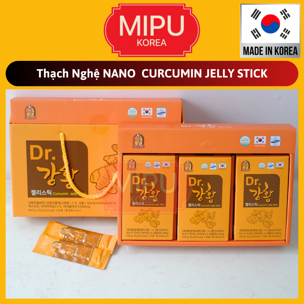 Thạch Nghệ NANO CURCUMIN JELLY STICK Hàn Quốc hộp 30 gói x 20g | Shopee ...