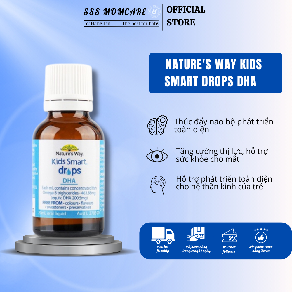 DHA cho bé Nature's Way Kids Smart Drops (20ml) thúc đẩy não bộ phát ...